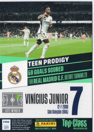 2024 Panini Top Class Unbeatable Green Light #264 Vinicius Junior ...
