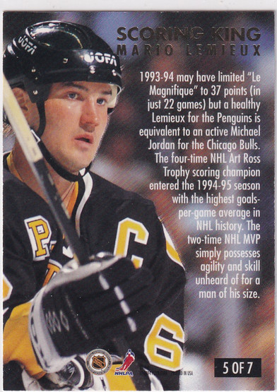 1994-95 Ultra Scoring Kings #5 Mario Lemieux – Euro Elite Cards